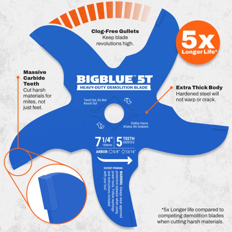 BigBlue™ 5T Heavy-Duty Demolition Blade for circular saw (7-1/4″)